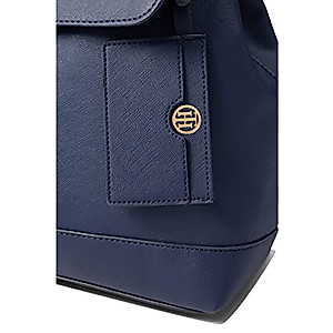 Tommy Hilfiger Gretta II Flap Backpack with Hangoff Saffiano PVC Tommy Navy One Size