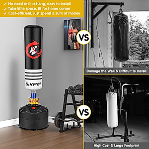 GIKPAL Freestanding Punching Bag, Heavy Boxing Bag with Stand for Adult Teens Kids, Kickboxing Bag with Suction Cup Base for MMA Muay Thai Fitness
