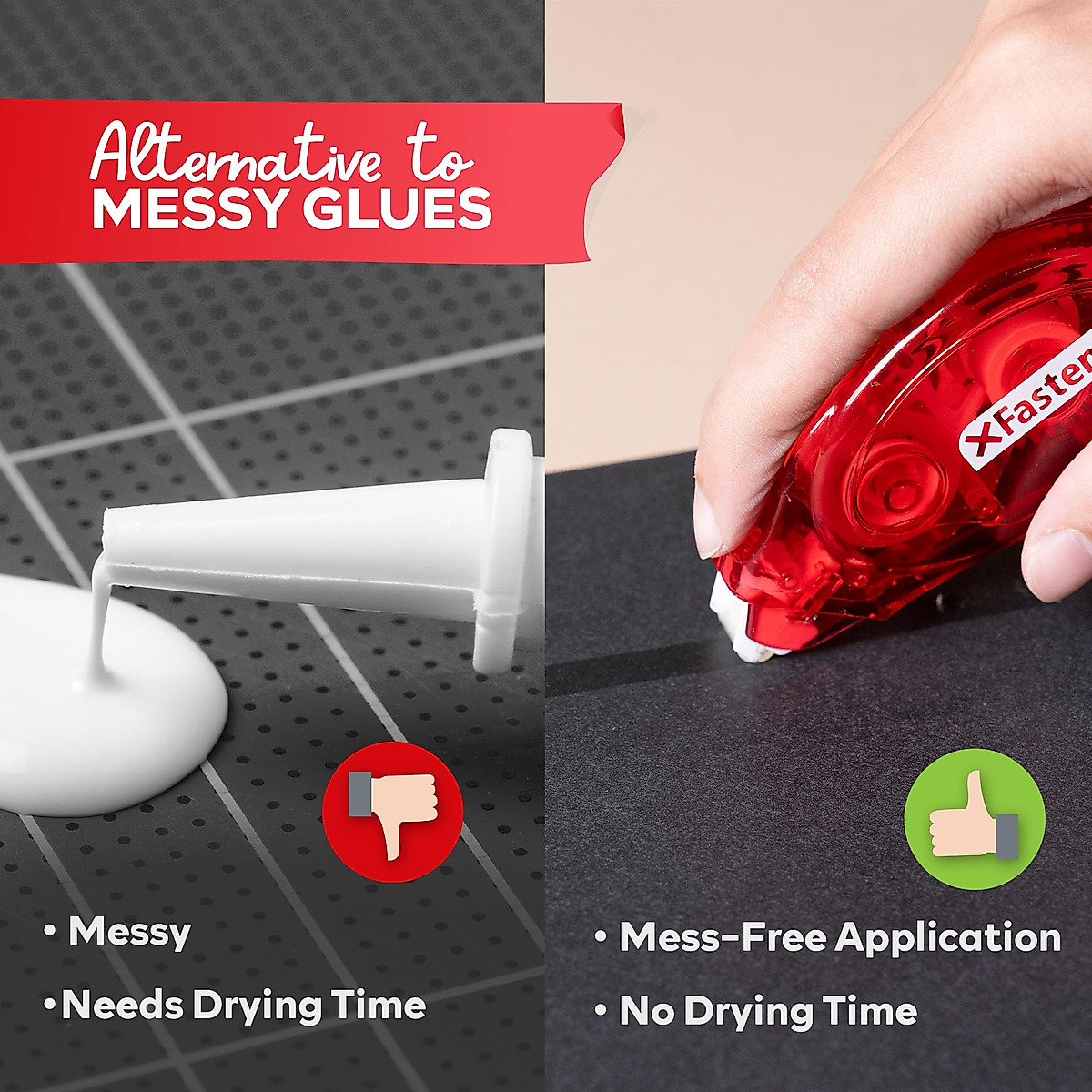 XFasten Adhesive Roller for Scrapbooking, 8mm x 30ft 4-Pack Double Sided Glue Tape Roller, Scrapbook Supplies for Adults, Photo Tape for Scrapbooking