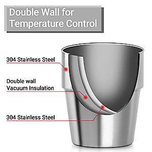 Beasea Stainless Steel Insulated Cup, 10 oz Stackable Stainless Steel Cups Set of 4, Small Metal Cup Double Wall Vacuum Insulated Drinking Cups Glasses for Home Restaurant Office Camping Party