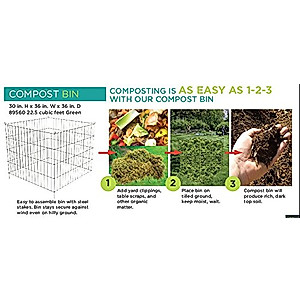 Panacea Products 89560 Compost Bin, 30-Inch Height by 36-Inch Width by 36-Inch Diameter, Green