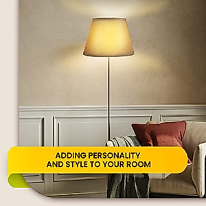 Lamp Shades Set of 2 Lampshades for Table Lamp Floor Lamps, 10x8.5x6.5" Gray Linen Lamp Shade Replacement Medium Fabric Lampshade Easy Assembly Lamps Shades