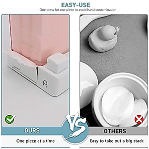 Cotton Pad Dispenser Square Automatic Cotton Pad Holder Wall Mount Cotton Pad Dispenser with 2 Clear Jar Bathroom Canister for Qtip Cotton Ball Apothecary Swab Vanity Cosmetic Storage and Organizer