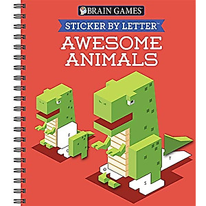 Brain Games - Sticker by Letter: Awesome Animals (Sticker Puzzles - Kids Activity Book)