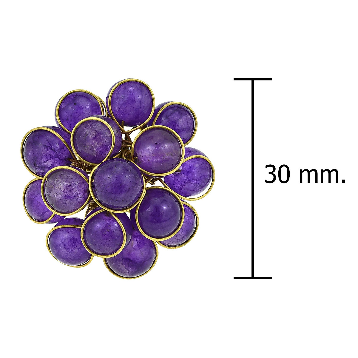 AeraVida Elegant Purple Amethyst Gemstone Cluster in Brass Statement Ring | Elegant Handmade Jewelry for Women | Handmade Brass Ring | Purple Amethyst Gift for Women | Statement Ring Jewelry