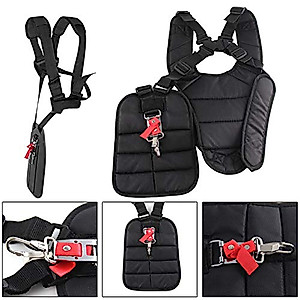 ifundom Black Comfort Strap Double Shoulder, Trimmer Shoulder Strap for Trimmers Brushcutters Strimmer Harness, Garden Brush Cutter Lawn Mower Nylon Belt fit for Brush Cutter Trimmer Kit