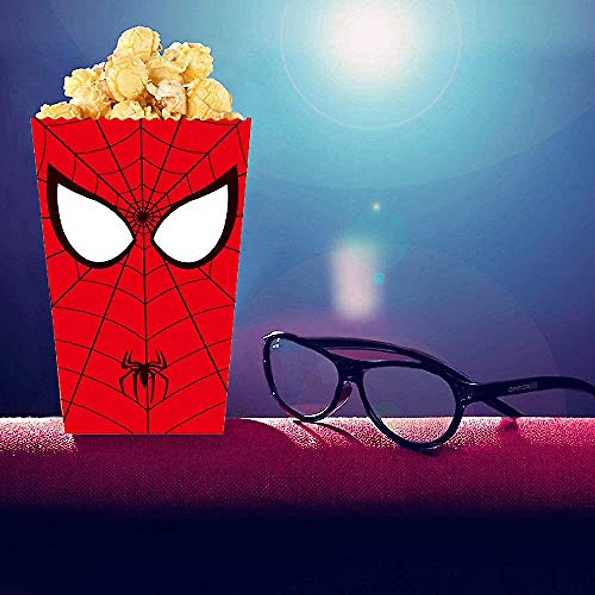 HYOUNINGF 20PCS Spider Popcorn Boxes - Spider Party Favor Boxes Goodie Boxes for Spider Party Supplies