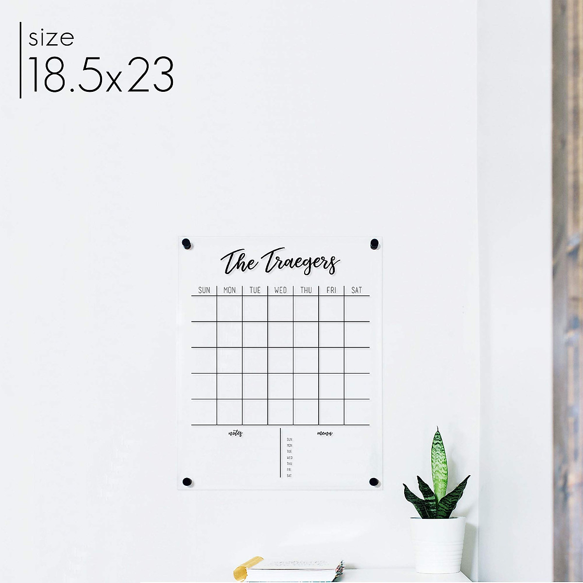 Acrylic Calendar - Personalized Family Dry Erase Wall Calendar