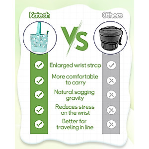 Katech Upgrade Knitting Tote Bag, Portable Knit Wrist Bag for Yarn Holding, Lightweight Travel Wrist Bag for Knitting Yarn Storage Bag Organizer Yarn Holder Bag on The Go Green