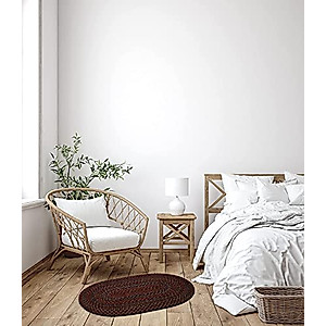 Katherine Multi Indoor/Outdoor Oval Braided Rug, 4 by 6-Feet, Burgundy