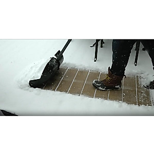 Composite Decking & Patio Safe Crack Jumping Smart Shovel w/Safe Back Adjustable Length Handle, 2-Handed Grip & 24' Blade