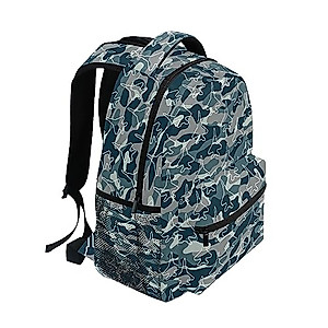 ODAWA Jet Fighters Camouflage Kids School Backpack Travel Laptop Backpack Teens Bookbag Daypack