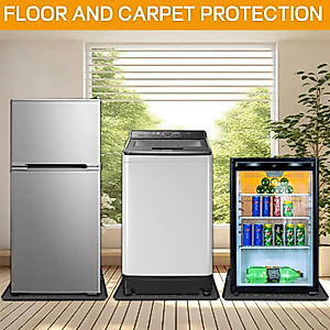 Mini Fridge Silicone Mat with Convex Edge - 24''x24''x0.5'' - Mini Fridge Freezer Under Mat prevents appliance leaks and spills, providing the ultimate floor protection for appliances (black)