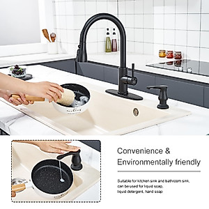 GAGALIFE Kitchen Sink Soap Dispenser Matte Black, Under Sink Soap Dispenser with 40" Silicone Extension Tube Kit,Say Goodbye to Frequent Refills