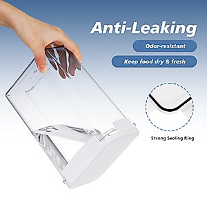 Crystal Clear Airtight Food Storage Containers with Lids, Plastic Canister Set for Kitchen Organization and Storage, for Flour, Sugar, Cereal, Rice, BPA Free Plastic 8-Pack with Different Sizes White