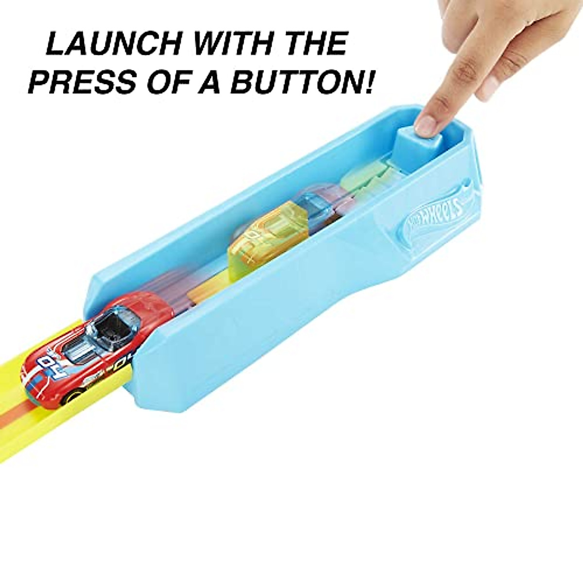 Hot Wheels Track Builder Playset Split Loop Pack & 1 Toy Car in 1:64 Scale, Compatible with Other Hot Wheels Sets and Track Builder Straight Track Set, 37 Component Parts & 1:64 Scale Toy Car