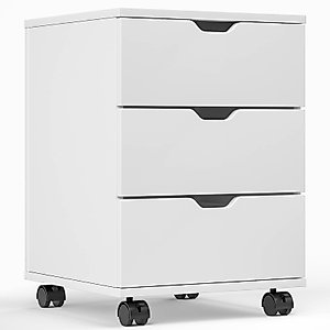 STARY Fully Assembled 3 Drawer Wood Rolling File Cabinet