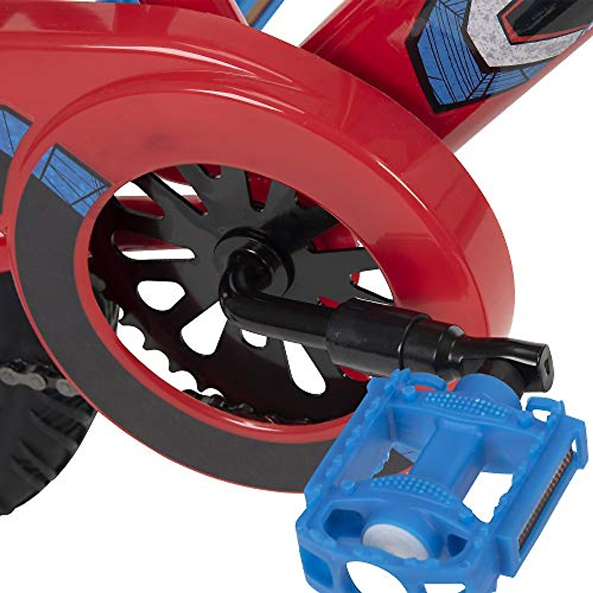 Huffy Marvel Spider-Man Kid Bike Quick Connect Assembly, Handlebar Plaque & Training Wheels, 16" Wheel, Red