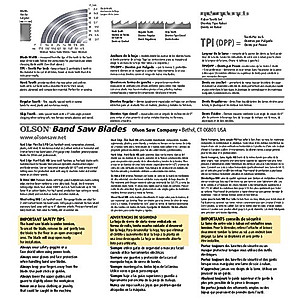 OLSON SAW FB14593DB HEFB Band 6-TPI Skip Saw Blade, 1/4 by .025 by 93-1/2-Inch Onе Paсk