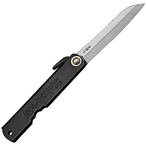 Higonokami – White Paper Steel Leaf Shaped Blade 100mm Black