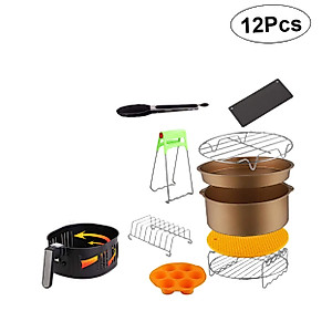 INOOMP 1 Set 7 Grilling Accessories Gold Cooking Grate for Grill Air Fryer Grill Accessories Barbecue Accessories Hiking Accessories Barbecue Tool 12 Piece Set Travel Outdoor