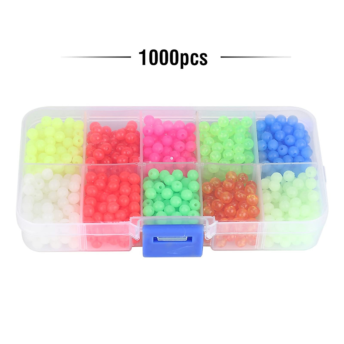 Plastic Assorted Round Float Glow Beads Fishing Bait Eggs Tackle Lures Tools Accessory For Outdoor Fishing,1000pcs/Box Fishing Beads, 1000pcs/Box Fishing Beads, Plastic Assorted Round Glow Fishi