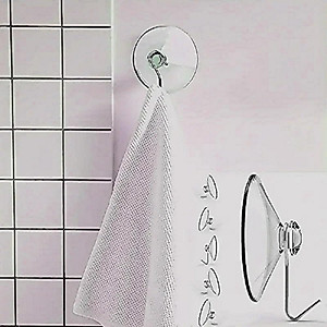 Dependable Industries inc. Essentials 18-Pack BPA-Free Suction Cups with Metal Hooks, 1.75" Diameter Clear - Office & Decor Use, Utility Home Hanging Organizer Use on Smooth Surface