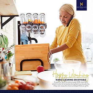 HOMELUX THEORY Over The Sink Dish Drying Rack Premium Stainless Steel. Adjustable Kitchen Rack. Above Sink Dish Rack Shelf Kitchen Counter Organizer Dishrack. 2 Tier (Silver, Adjustable)