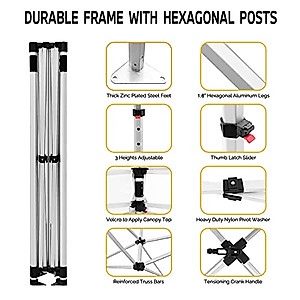 ABLEM8CANOPY Custom Canopy Tent 10x10 with Logo, Personalized Pop Up Canopy Tent with Optional Walls for Business Events, Trade Shows, Farmers Market, Roller Bag Included(Fresh Flower)