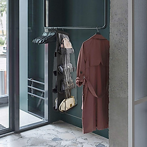 EsLuker.ly 2Pcs Hanging Purse Bag Organizers with 8 Large Easy Access Pockets, Premium Clear Handbag Storage Holder Space Saving Organizer System for Closet Wardrobe (Black)