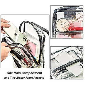 Clear Sling Backpack Stadium Approved, Transparent Shoulder Chest Bag, Casual Crossbody Bag for Men, Women, Black
