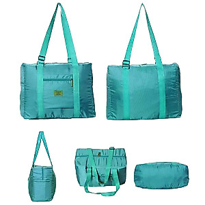 Travel Duffel Bag Lightweight Foldable Travel Bag for Women and Men Waterproof Tote Carry On Luggage Bag Weekender Overnight Bag (Green)