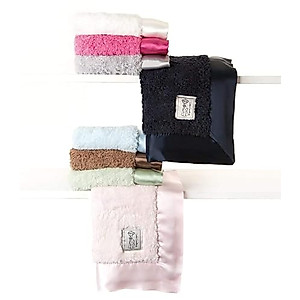 Little Giraffe Chenille Satin Blanky 17" x 17", Silver