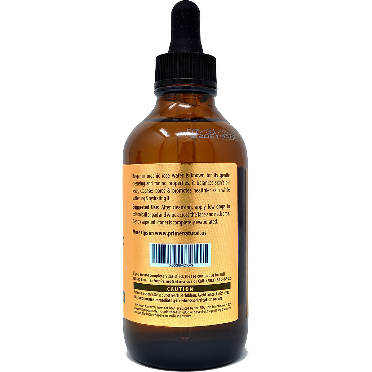 Rose Water Spray 4oz/120ml - USDA Certified Organic - Facial Toner, Hydrating Mist for Face & Hair - Bulgarian, 100% Pure, Natual, Preservative-Free, Moisturizer from Fresh Rose Petals