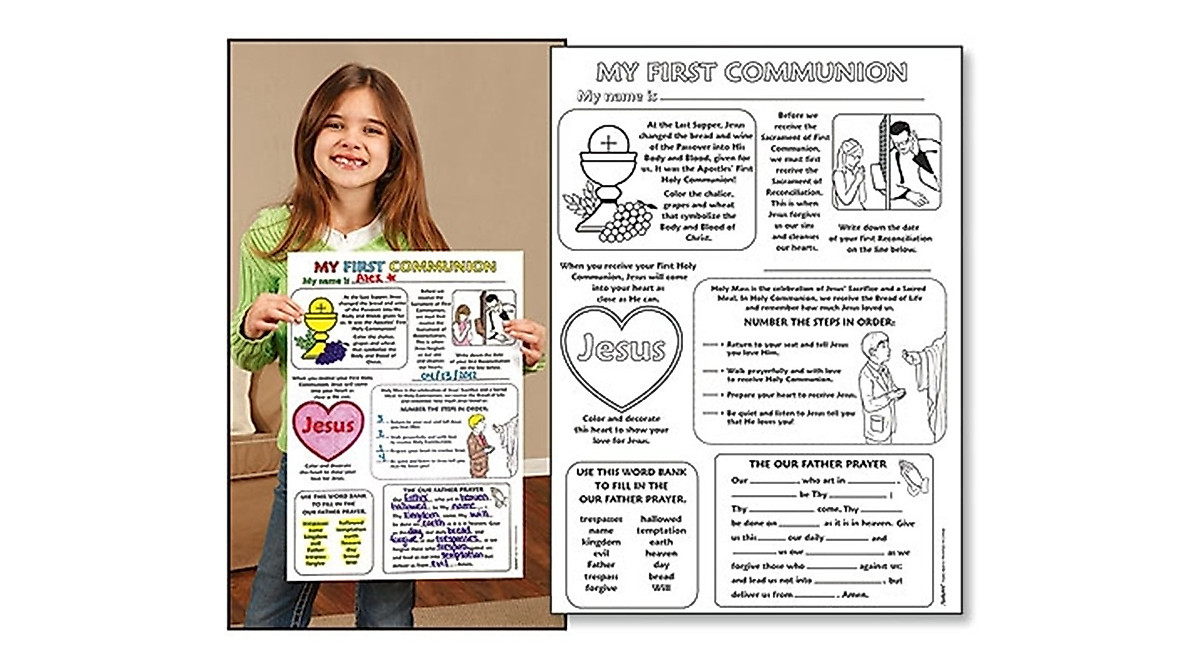 My First Communion Poster - Elegant 15x21" Keepsake