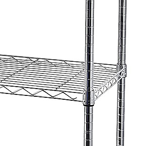 WEI WEI GLOBAL 5-Tier Heavy Duty Shelving Unit - Wire Shelving with Wheels - Metal Organizer Wire Rack - Bakers Rack - Garage Storage Shelves Organization - Standing Shelves Pantry Kitchen - Chrome