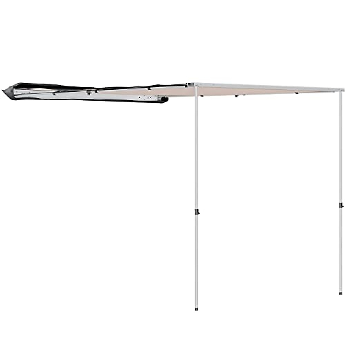 VEVOR Car Side Awning, 6.6'x8.2', Pull-Out Retractable Vehicle Awning Waterproof UV50+, Telescoping Poles Trailer Sunshade Rooftop Tent w/Carry Bag for Jeep/SUV/Truck/Van Outdoor Camping Travel, Sand
