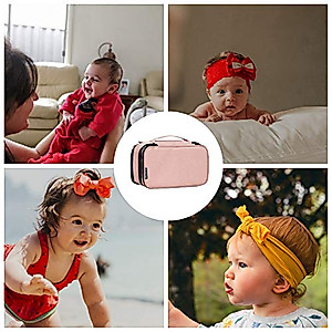KISLANE Baby Girl Hair Accessories Storage Bag, Soft Headbands Holder, Barrette, Bows, Hair Ties, Pins, Clips Storage Bag for Girls, Baby Mittens Storage Travel Bag with Multi-Compartment