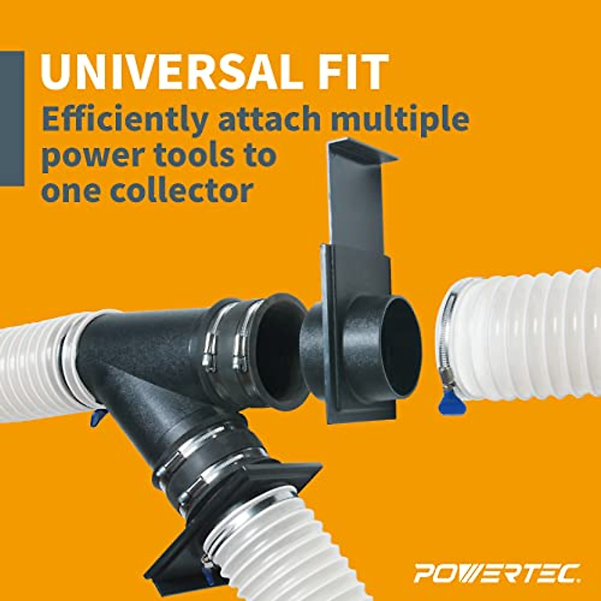 POWERTEC 70108-P4 4-Inch Blast Gate for Dust Collector, Dust Collection Fittings, 4 PK