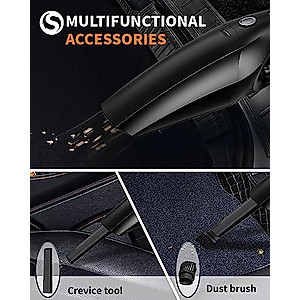 SERVOMASTER Handheld Vacuum Cleaner Cordless, Small Powerful Car Vacuum Cleaner with Rechargeable Battery, Portable Car Hand Held Vacuum Cleaner Accessories Interior Cleaning Kit for Men Women