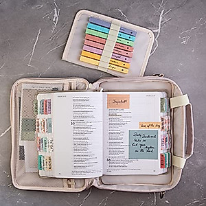 DiverseBee Large Bible Cover with Handles and Shoulder Strap, Zippered Bible Carrying Case for Women Girls Kids, Bible Tote Bag, Church Bible Book Cover, Bible Accessories, Christian Gift (Rainbow)