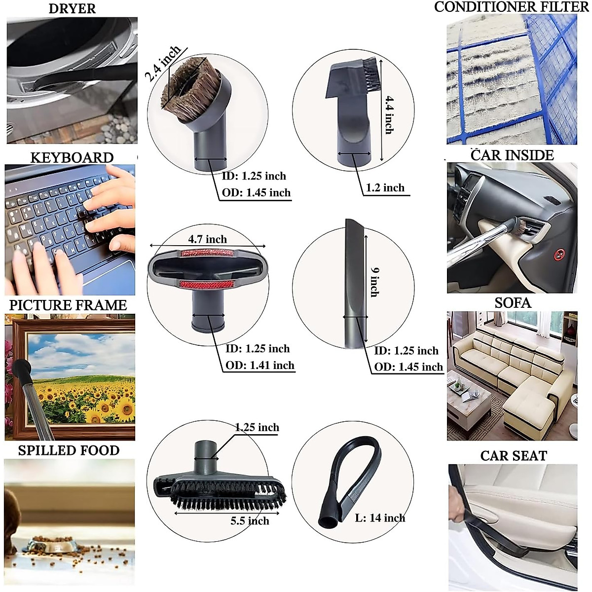 Household Cleaning Kit Attachments Vacuum Cleaner Accessories Universal Vacuum Hose Adapters Flexible Crevice Tool for Dryer Lint Vent Trap Cleaner