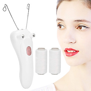 Cordless Electric Facial Threading Hair Removal for Women, Rechargeable Facial Cotton Threading Hair Shaver Hair Removal Beauty Epilator Trimmer for Fast Removing Very Fine Vellus Hair on Face & Chin