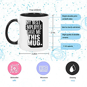 Boss Gifts Boss Mug 11Oz,Funny Gifts for Boss Coffee Cups,My Best Employee Gave Me This Mug Boss Christmas Gifts,Boss Day Gifts,Birthday Gifts for Boss Men Women,Goodbye Gifts for Your Boss