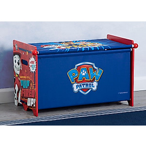 Delta Children PAW Patrol Toy Box Toy Box with Retractable Fabric Top, Blue