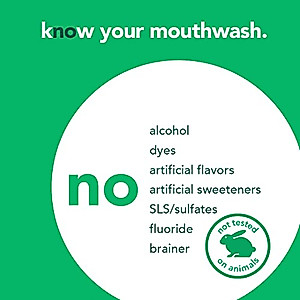 Hello Naturally Fresh Antiseptic Alcohol Free Mouthwash, Natural Fresh Mint with Farm Grown Peppermint, Fluoride Free, Vegan, SLS Free and Gluten Free, 16 Ounce (Pack of 3)