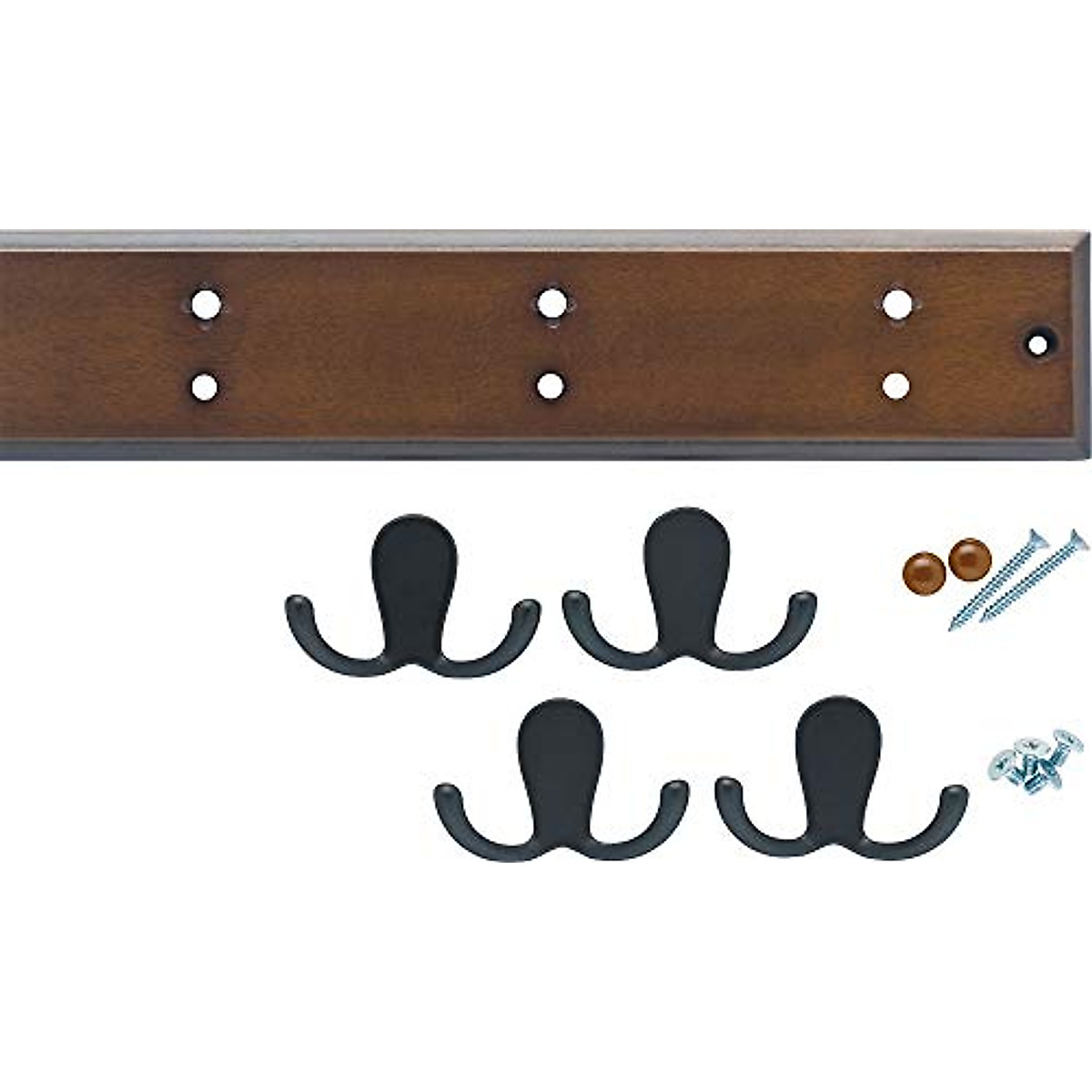 Franklin Brass R37592K-CSI-R Double Prong Robe Hook Rack, 16 in. Cocoa & Soft Iron