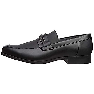 Calvin Klein Men's Jameson Loafers, Black Leather, 12