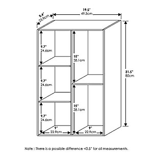 Furinno Luder Bookcase / Book / Storage , 5-Cube, White