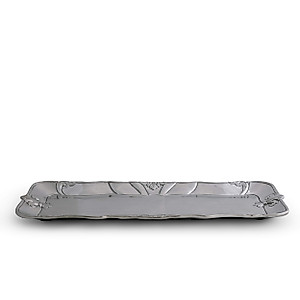 Arthur Court Designs Aluminum Metal Fleur-De-Lis Oblong Food Serving Tray Centerpiece 18 inch x 7 inch